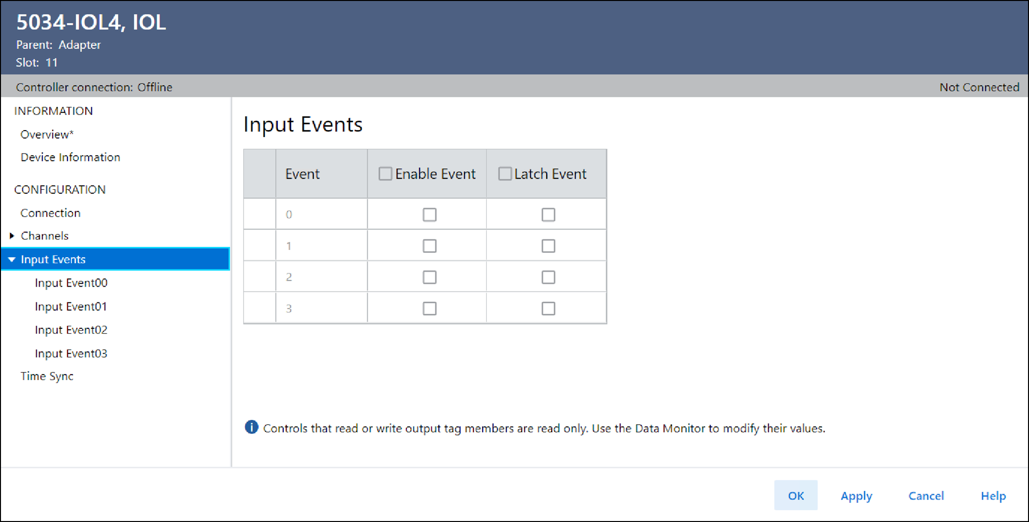 Input Events 视图